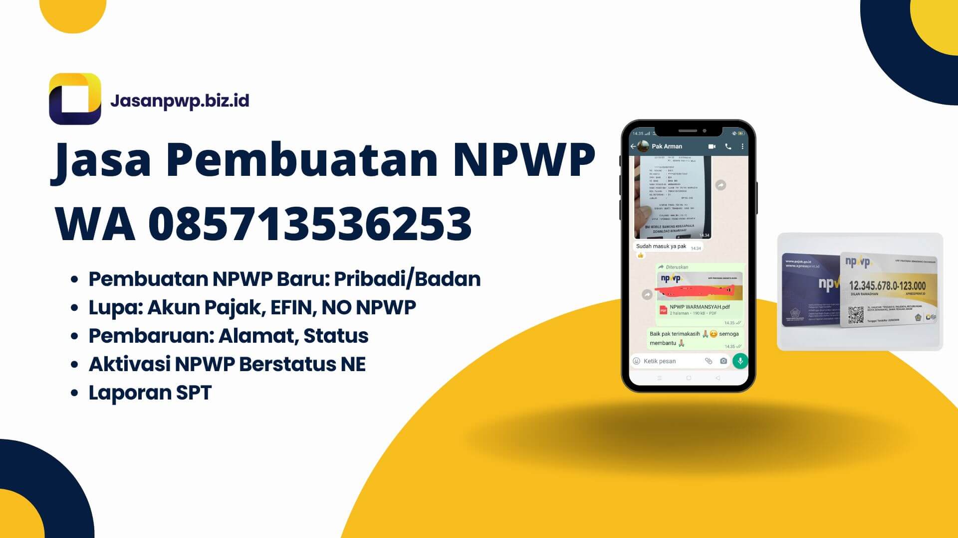 Jasa Pembuatan NPWP - 1 Jam Jadi - 100 Ribuan